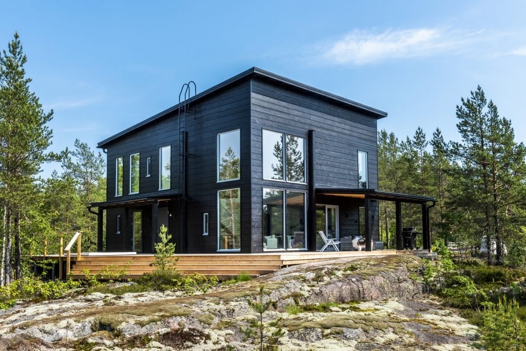 Moderni hirsitalo on täynnä kauniita yksityiskohtia - Honka